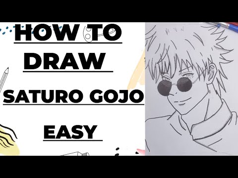 How to draw Saturo Gojo step by step || Gojo kaise banaye || Easy anime ...