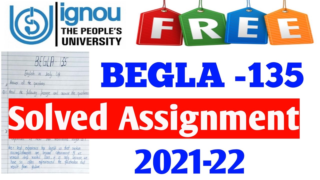 #ignou BEGLA -135 #free solved assignment 2021-22 info By Study Zone ...