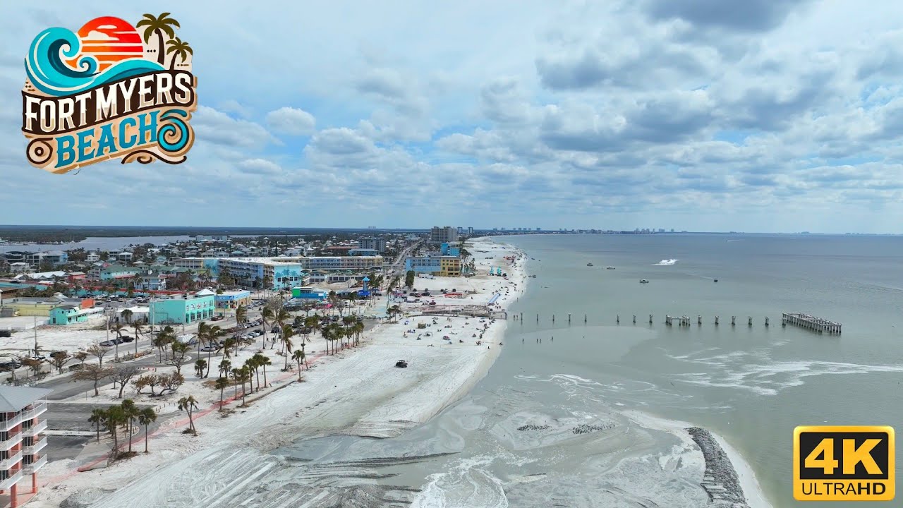 Fort Myers Beach Today Live Cam Aerial Footage 4K HD 10/27 - YouTube