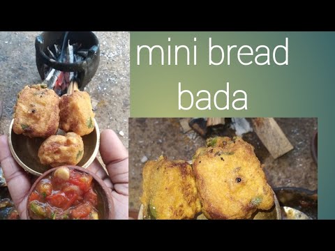 #mini bread bada 👌with tomato chatni💕👌mini cooking, plz support frnds🙏 ...