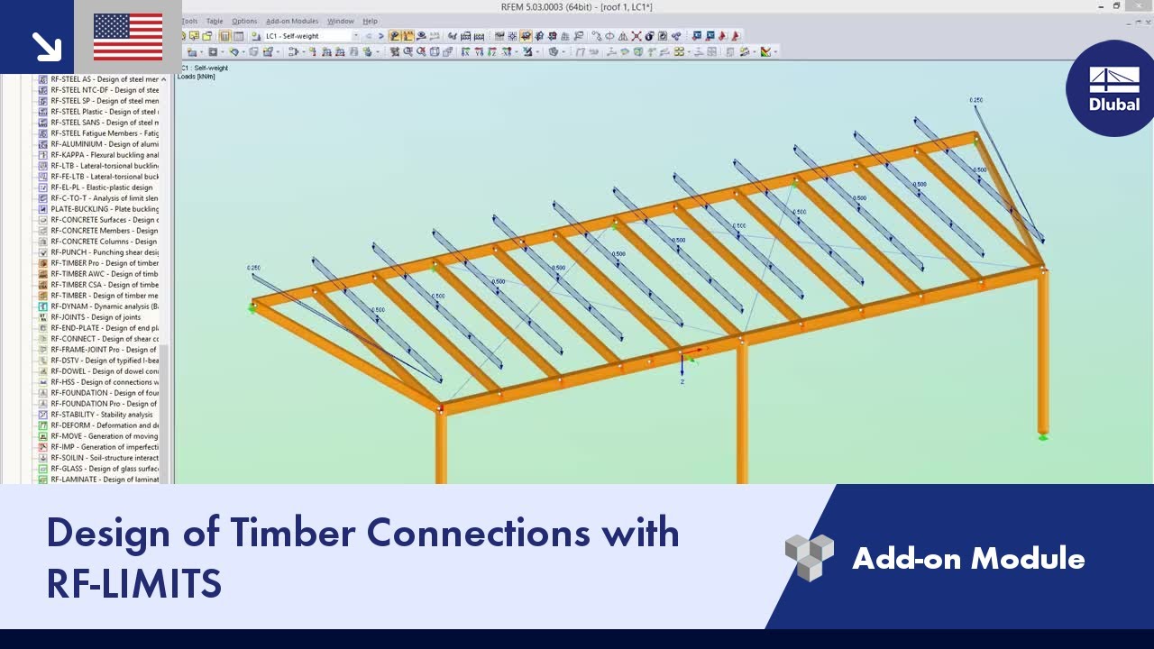 Dlubal RFEM 5 - Design of Timber Connections with RF-LIMITS - YouTube