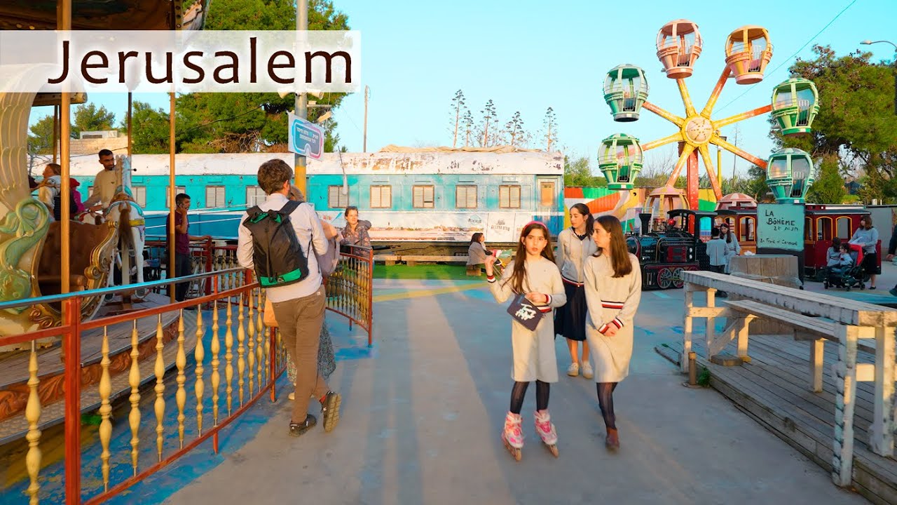 Evening Jerusalem. Daylight to Twilight Walk. From Rehavia neighborhood ...