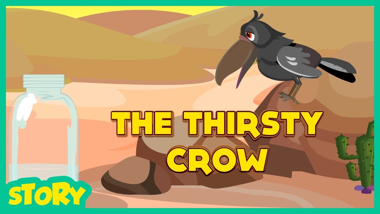 "THE THIRSTY CROW STORY" || THE CLEVER CROW STORY || MORAL STORIES ...
