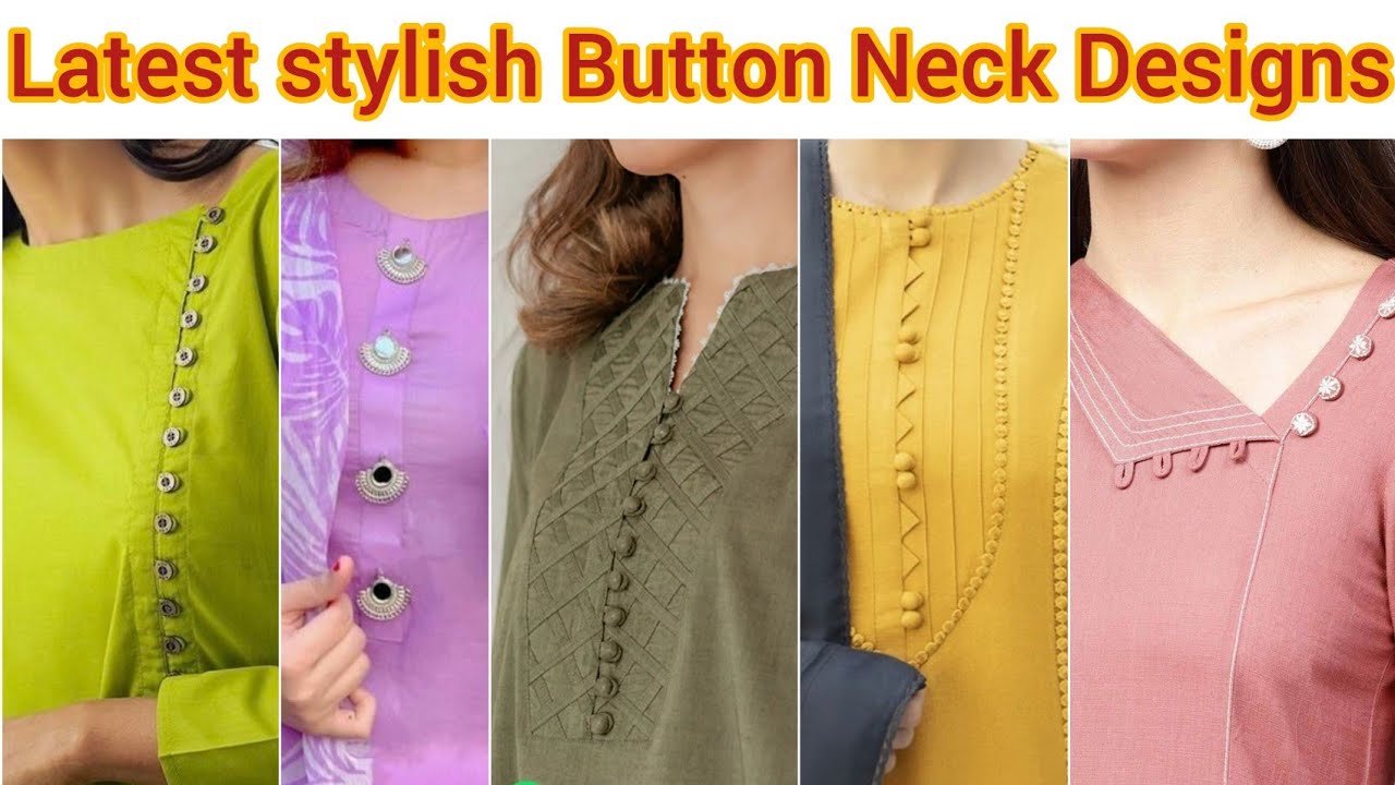 Latest Stylish Button Neck Designs 2022/Kurti Necline /Galey k designs ...