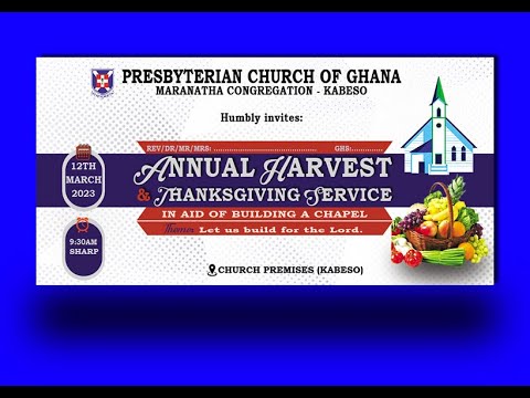 HOW TO DESIGN CHURCH ANNUAL HARVEST FLYER, INVITATION CARD AND ENVELOP ...