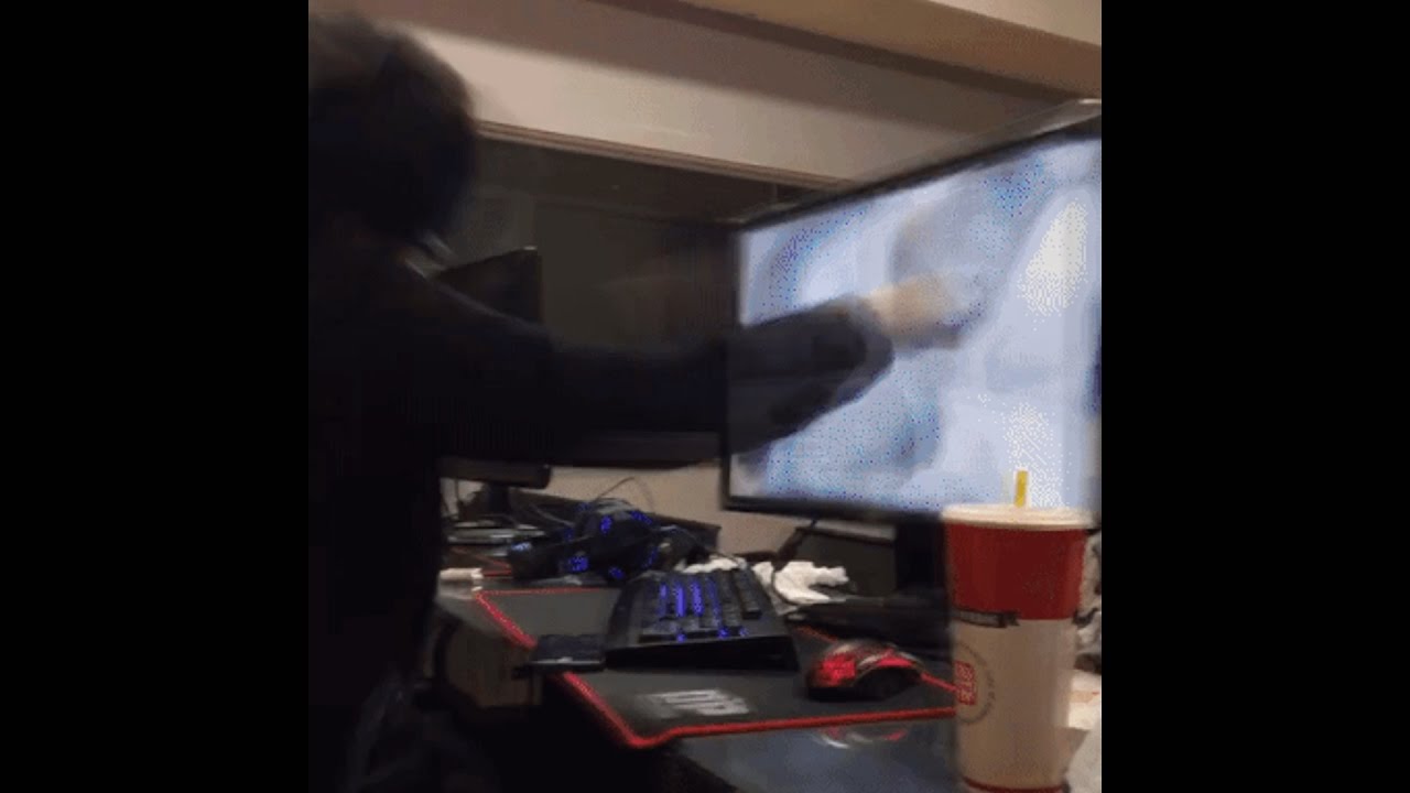 Guy Breaks Monitor After Getting A Headshot In CS:GO - YouTube