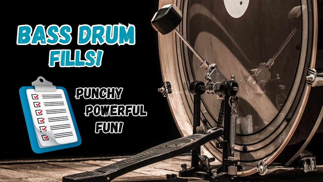 🎶 Three BASS DRUM FILL patterns for a beginner drummer! Full tutorial ...