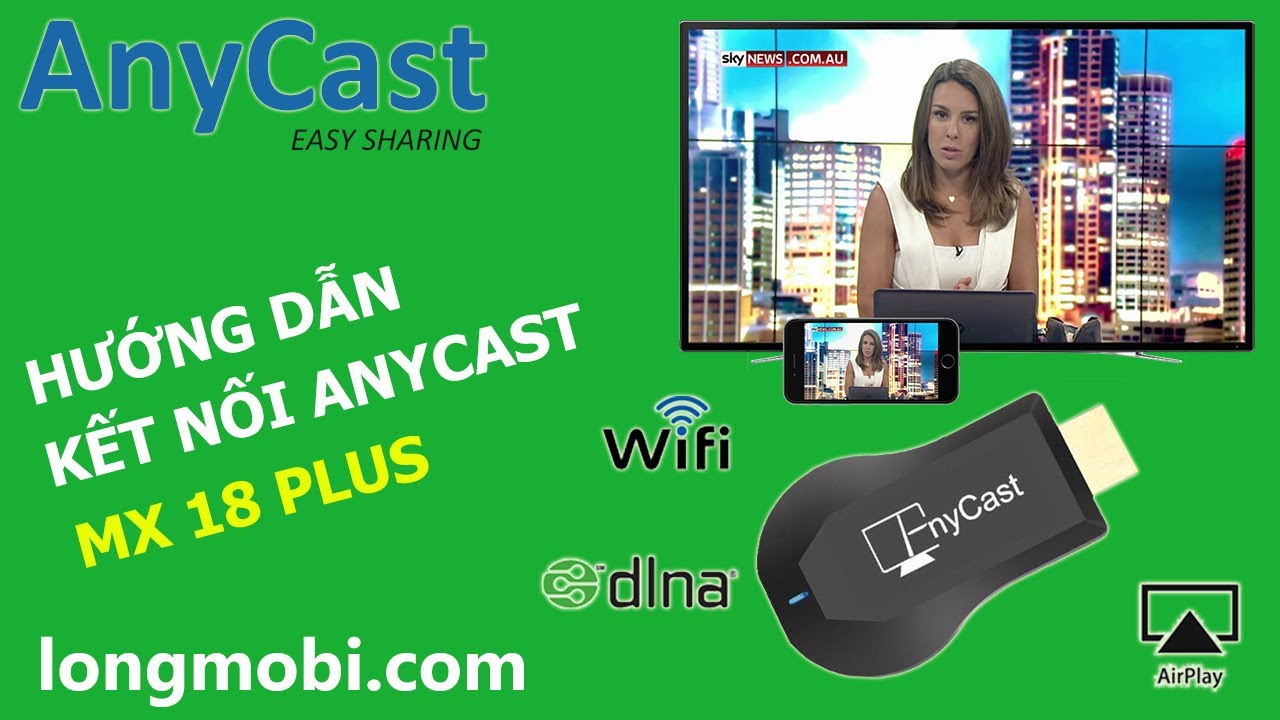 HDMI Không Dây AnyCast MX18 Plus - Thiết Bị Truyền Hình Ảnh Từ Điện Thoại Lên TV 2023 Qua Wifi ...