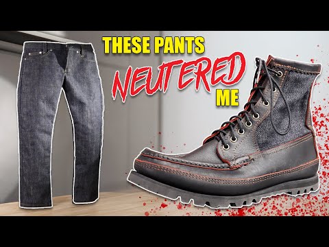 (40oz) Trying on the thickest denim ever made $2040 - Naked & Famous Russell Moccasins