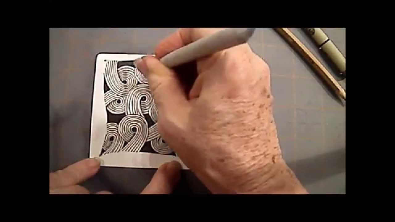 Sand Swirl tangle Pattern Lesson #7 how to draw - YouTube