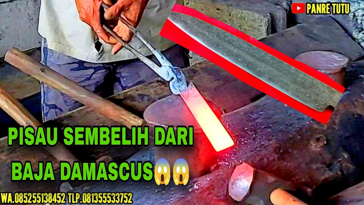 🔴PROSES FULL PEMBUATAN PISAU DAMASCUS BAJA IMPORT😱😱 - YouTube
