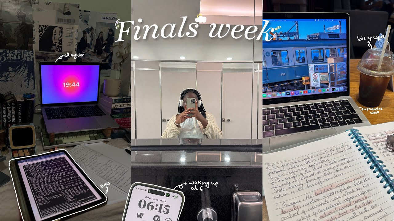 Finals week 📖| all nighter, studying at cafe, preparing for finals 📓 ...
