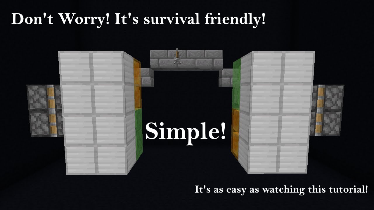 Super simple Minecraft 4x4 piston door Tutorial - YouTube