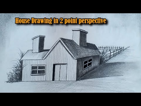 How to draw a house | Perspective drawing tutorial - YouTube