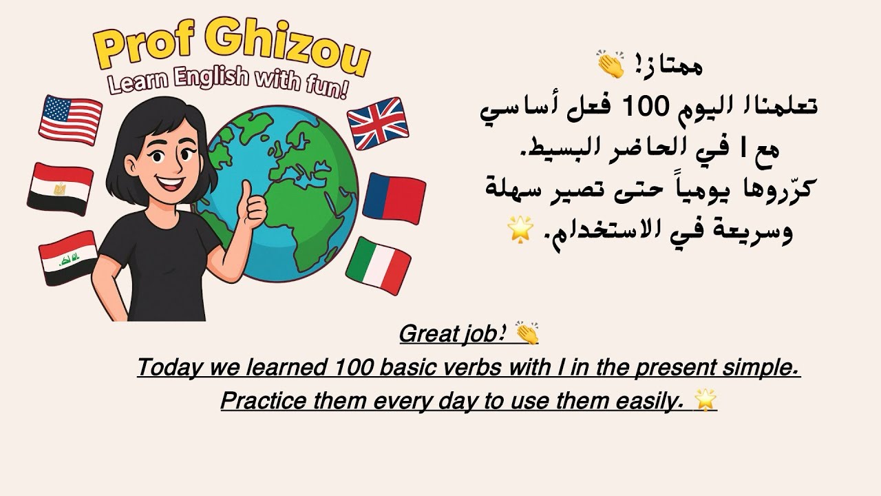 100 Basic English Verbs for Beginners | Present Simple with I # ...