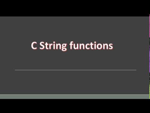 c string function with program - YouTube