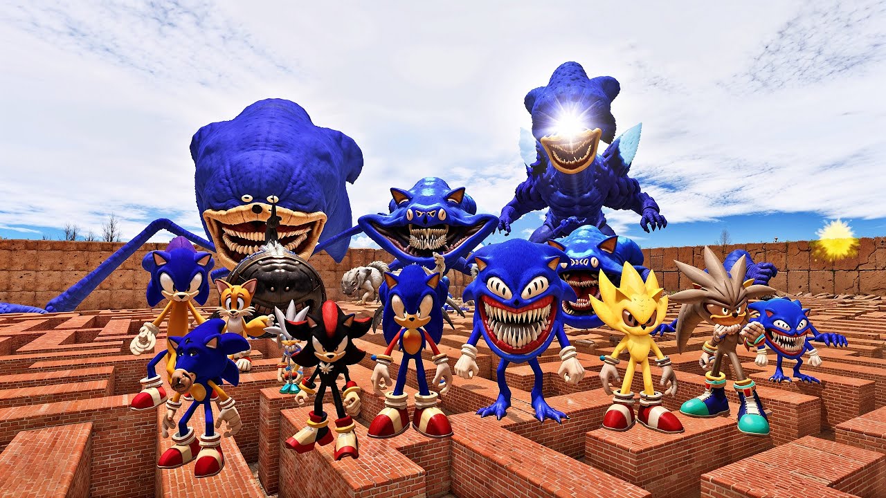 Shin Sonic the Tapes vs Super Sonic SIZE COMPARISON on GM Big Maze in ...