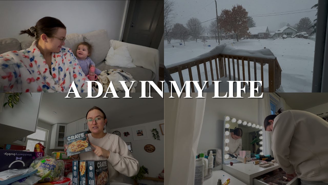 WEEKDAY VLOG: huge snow storm, staying home from work, quick grocery ...