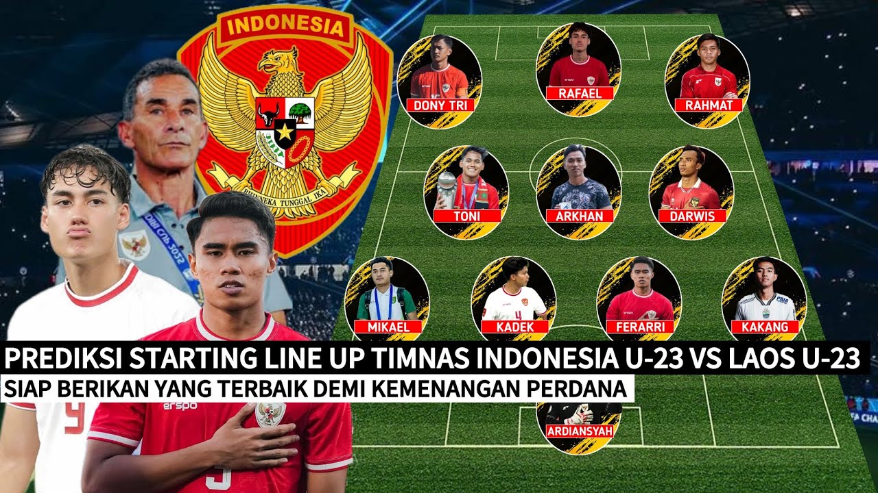 STARTING LINE UP TIMNAS INDONESIA U-23 VS LAOS U-23 - YouTube