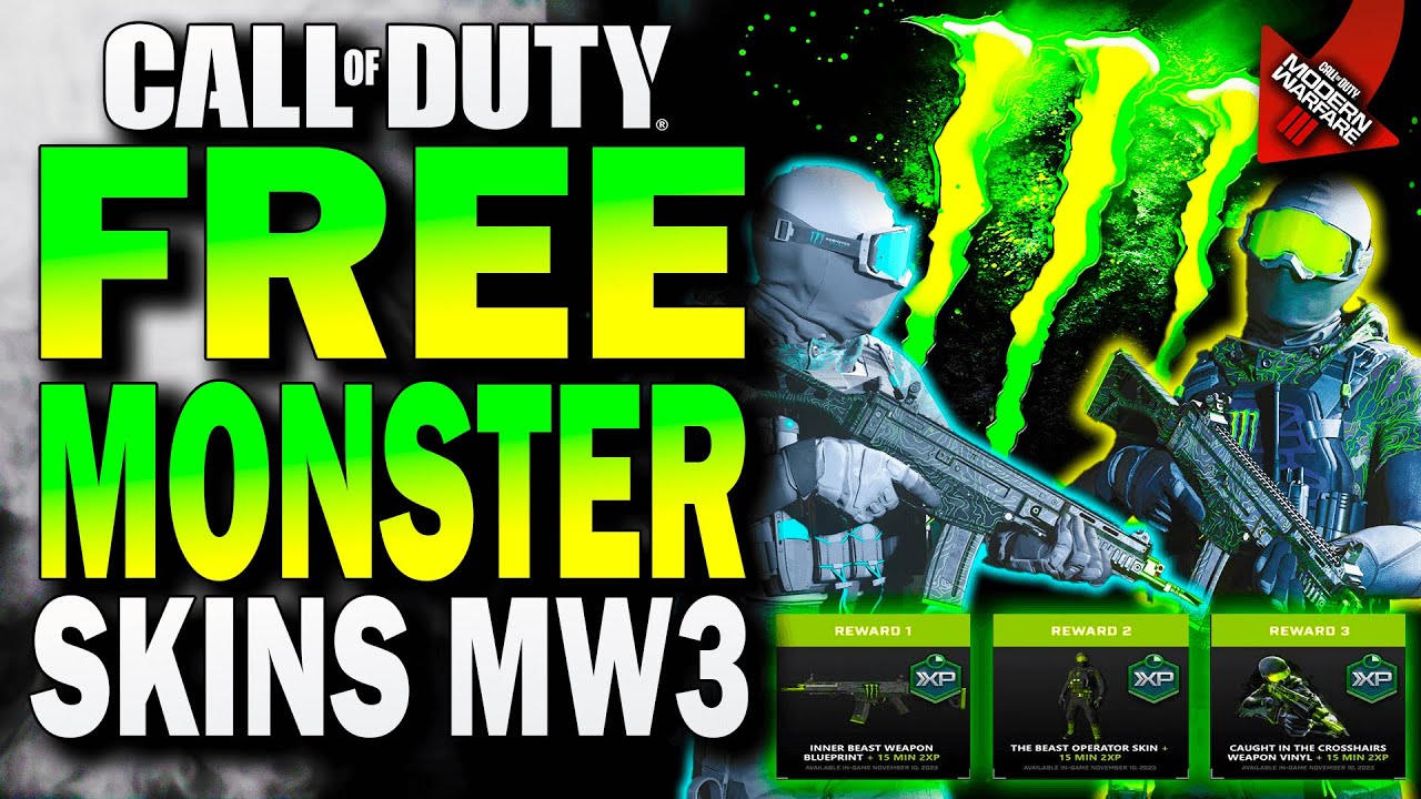 GET THIS NOW for FREE MONSTER ENERGY SKINS in Call Of Duty MW3 - YouTube