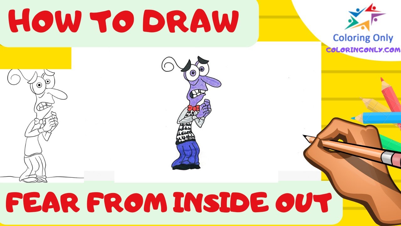 How to Draw Fear from Inside Out in 5 minutes | Easy Drawing for Kids ...