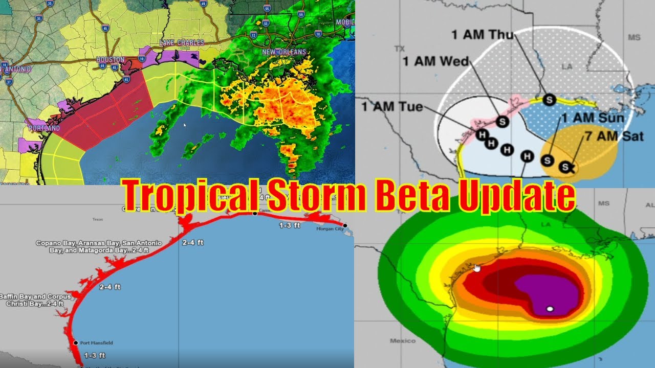 Tropical Storm / Hurricane Beta Update - Warnings, Storm Surge, NOAA ...
