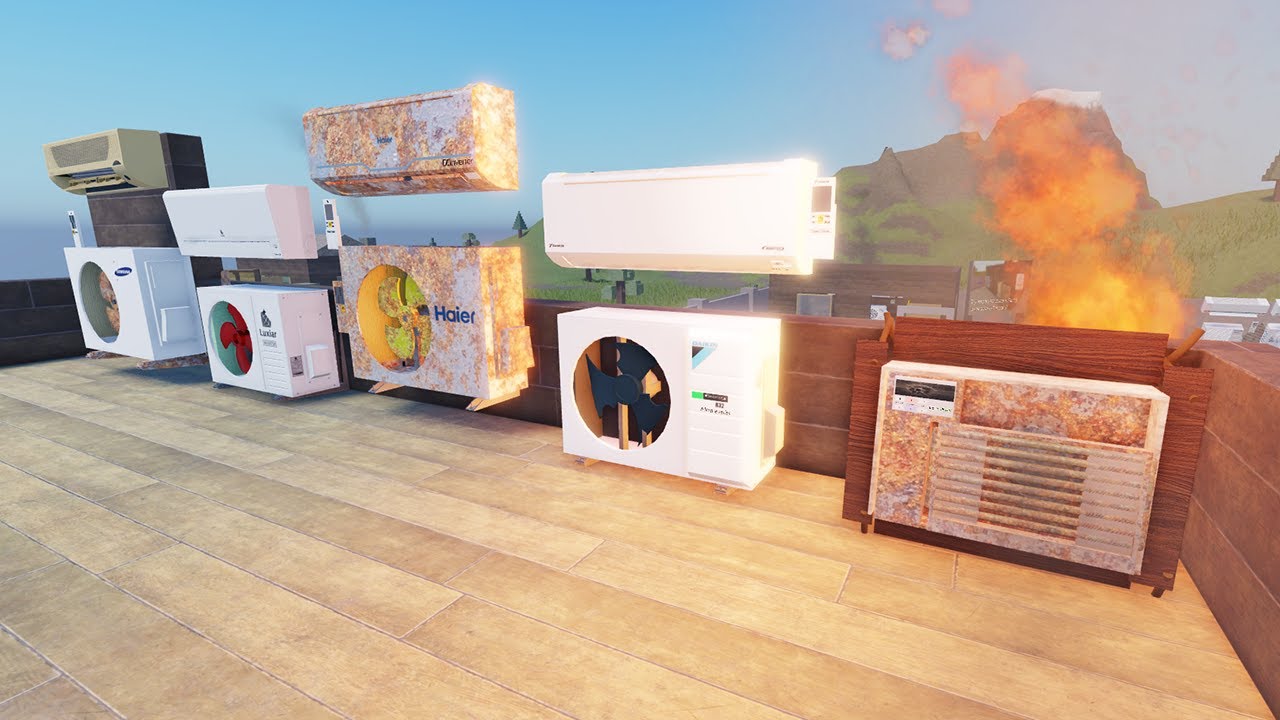 1 Unit Air Conditioner Burned | Roblox AC - YouTube