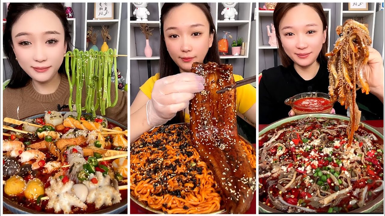 ASMR CHINESE MUKBANG FOOD EATING SHOW / Spicy Food/Oddly Satisfying ...