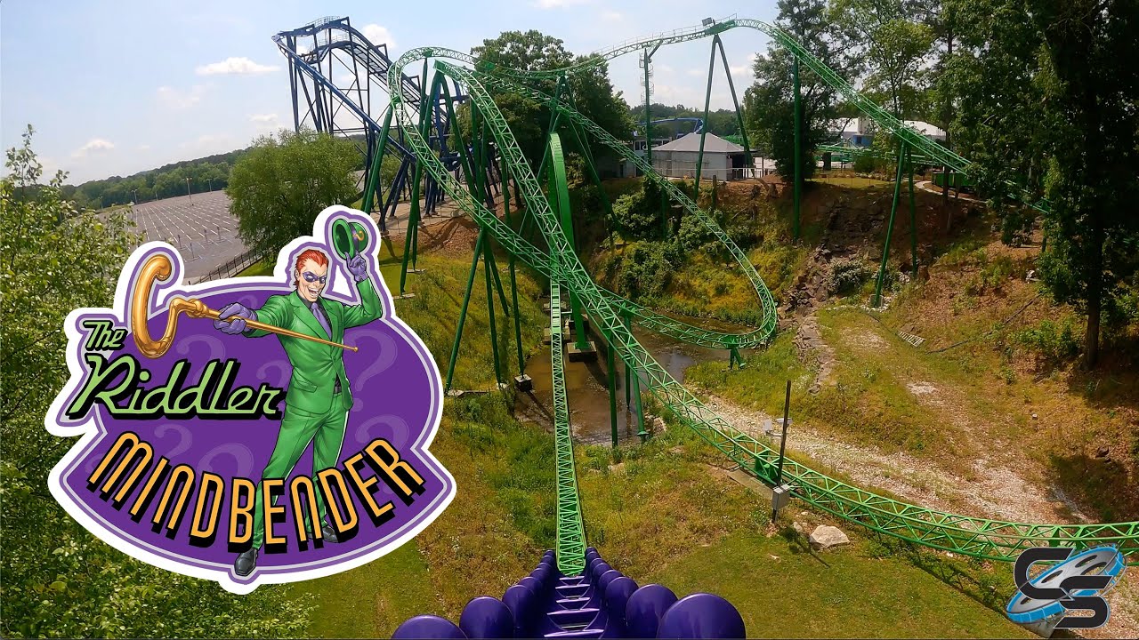 Riddler Mindbender Back Row POV Six Flags Over Georgia - YouTube