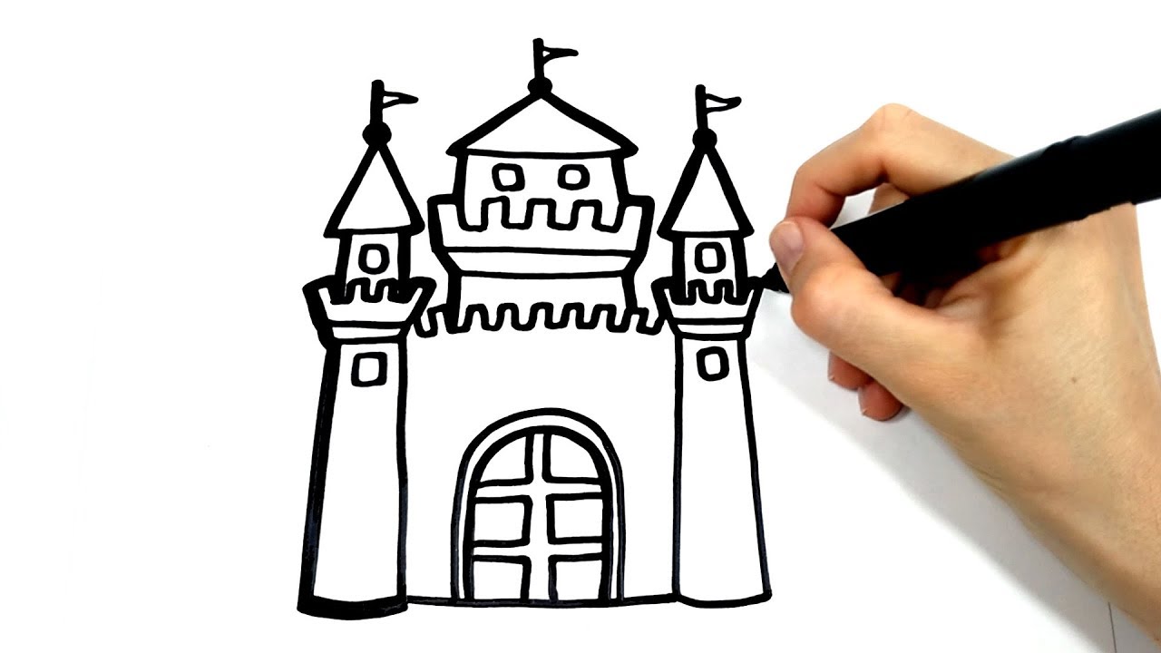 Como dibujar un CASTILLO / Dibujos fáciles para niños - YouTube