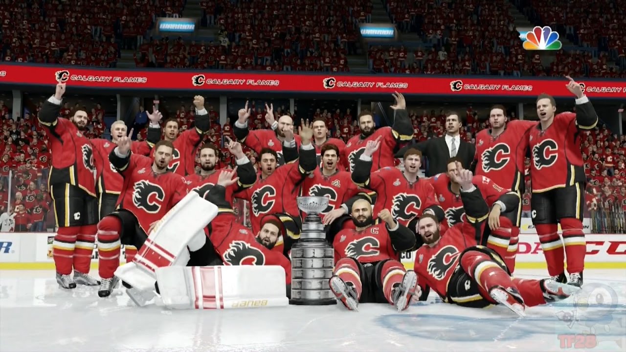 NHL 17 - Calgary Flames Stanley Cup Championship Celebration - YouTube