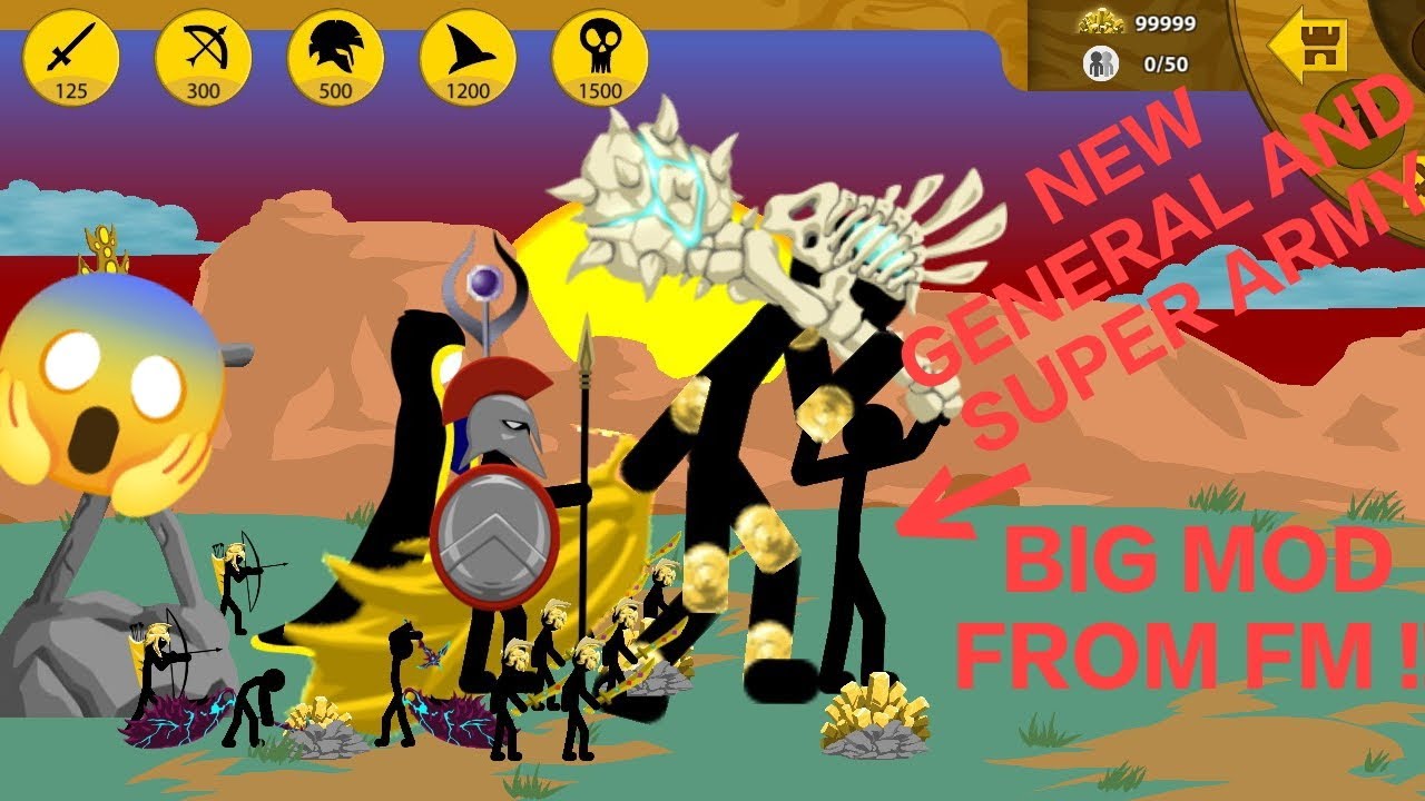 STICK WAR SUPER MOD VIP GEMS AND ALL AND MOD MENU GAMEPLAY - YouTube