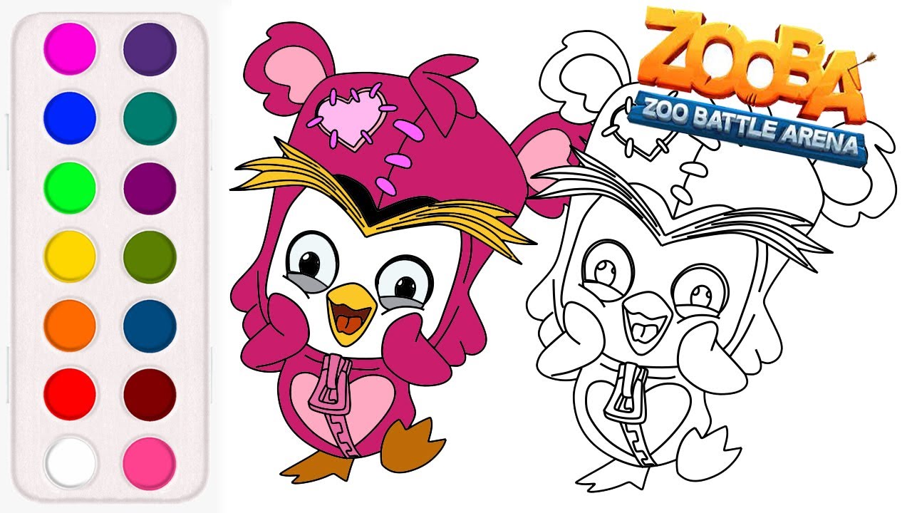 How to draw and color Fluffy Fuzzy from Zooba - YouTube