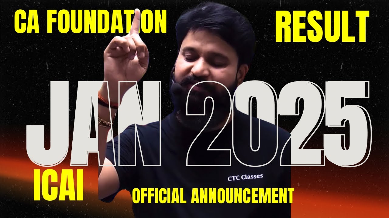 ICAI Official Announcement RESULT 🔥 Jan 2025 I CTC Classes - YouTube