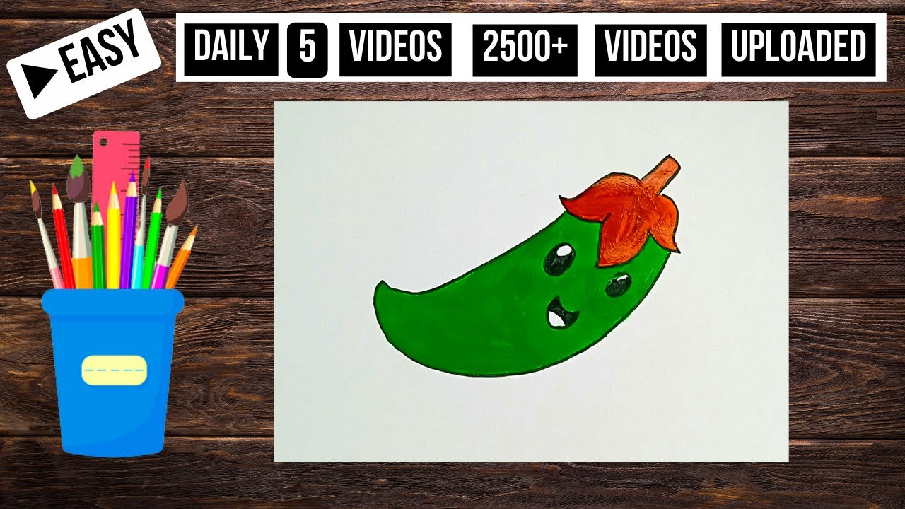 How to draw chilly | chilly drawing for kids | chilly painting | chilly ...