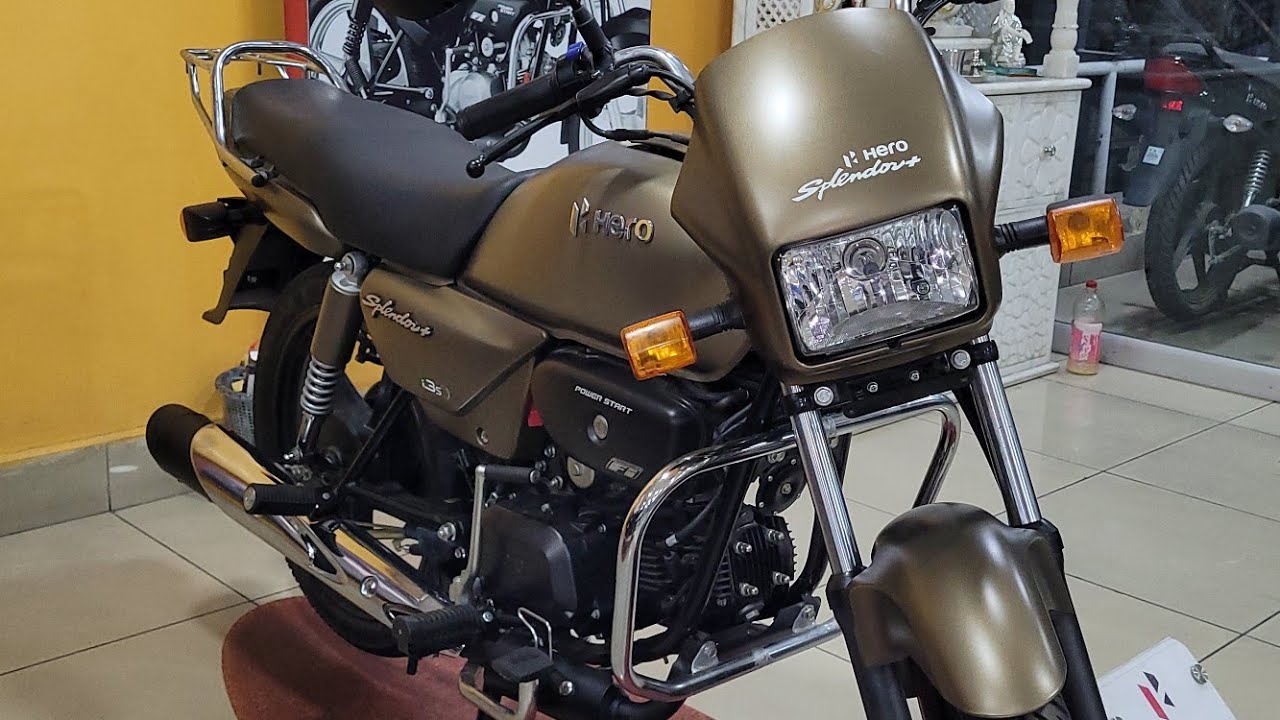 Hero Splendor Plus i3s | Matt Shield Gold - YouTube