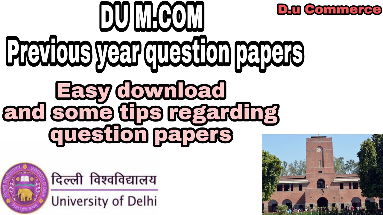 D.u M.com previous year question paper|DU M.com| D.u Commerce | Delhi ...