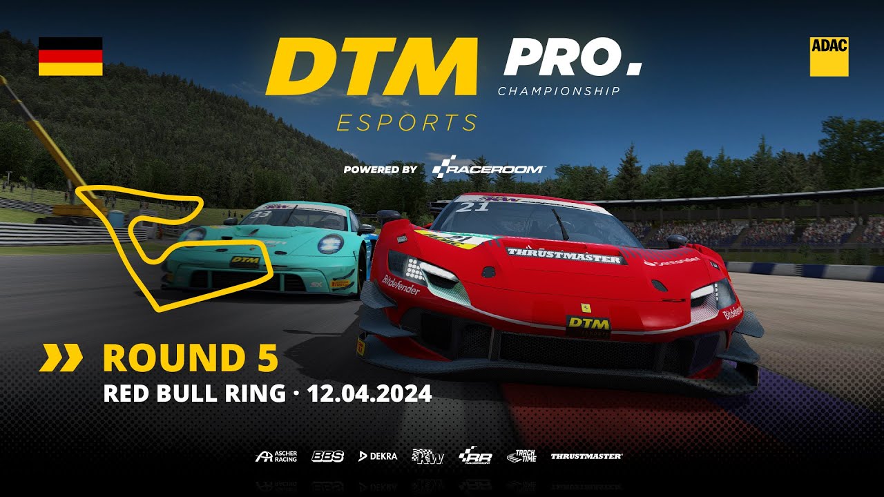 [DE] Round 5: Red Bull Ring - DTM Esports Pro Championship 2024 - YouTube