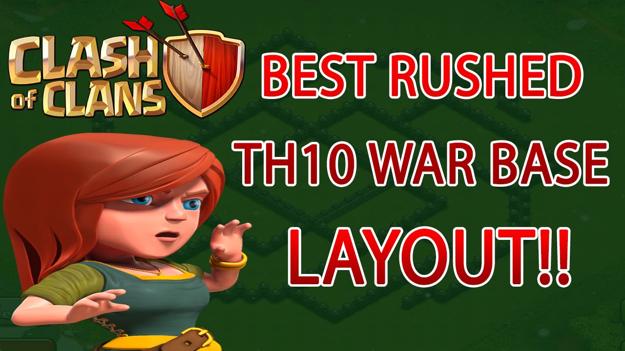 BEST Rushed TH10 War Base Layout | Clash of Clans Replay! - YouTube