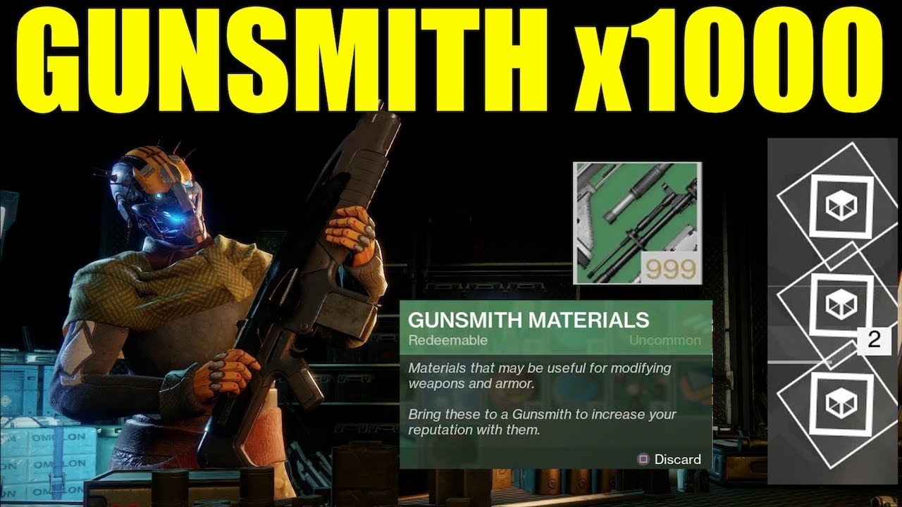 Destiny 2: Loot From X1000 Gunsmith Materials (50 Packages!) - YouTube