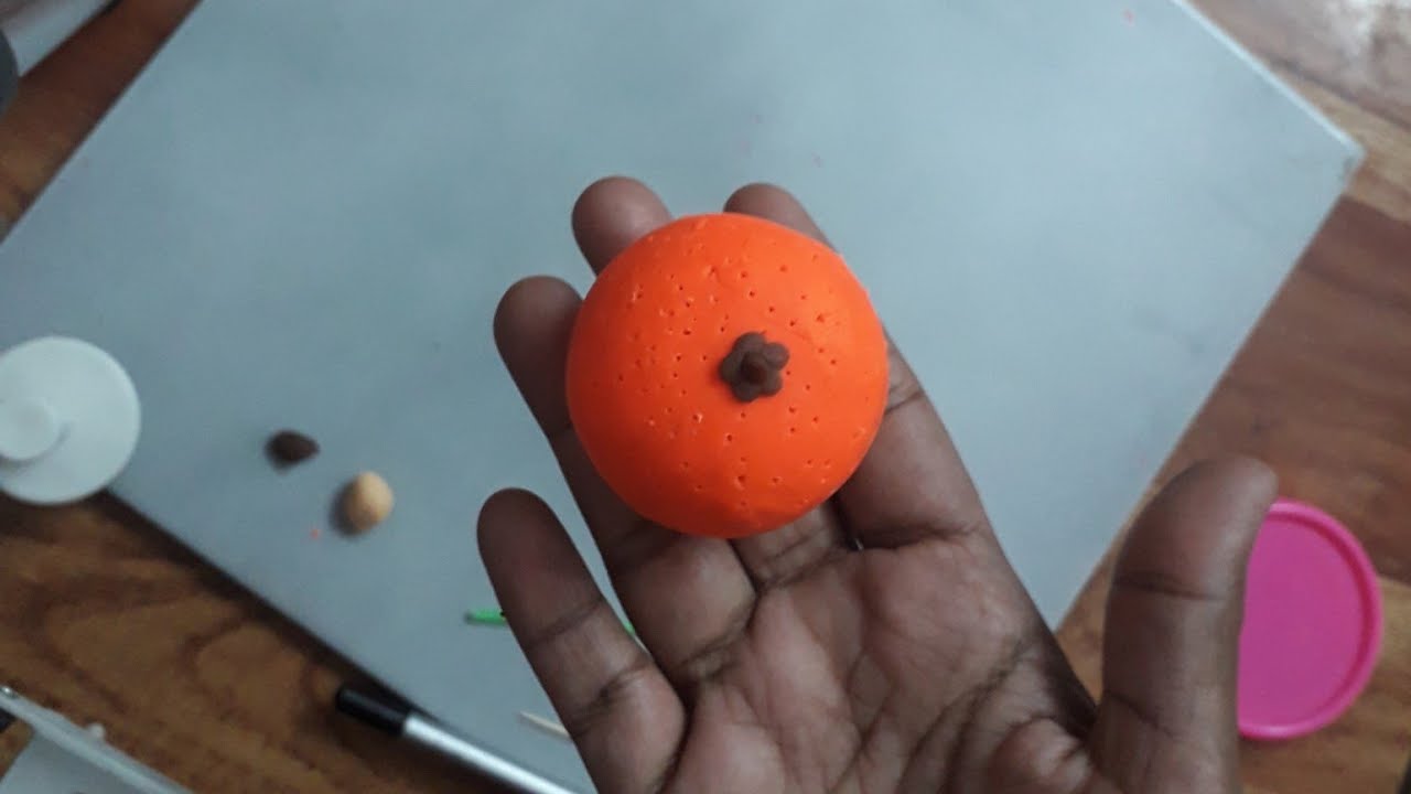 How to make orange fruit with clay /clay orange /playdoh orange - YouTube