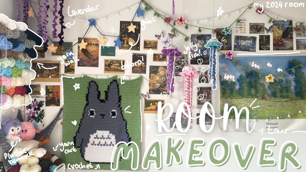 cozy room makeover 🌱🍓 (unboxing, decorating, room tour!) - YouTube