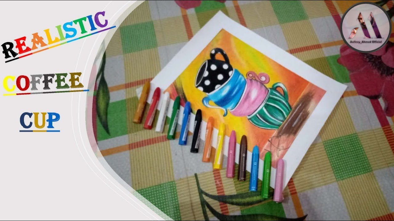 Realistic Coffee Cup Painting With Oil Pastel | Beginners | Step By ...