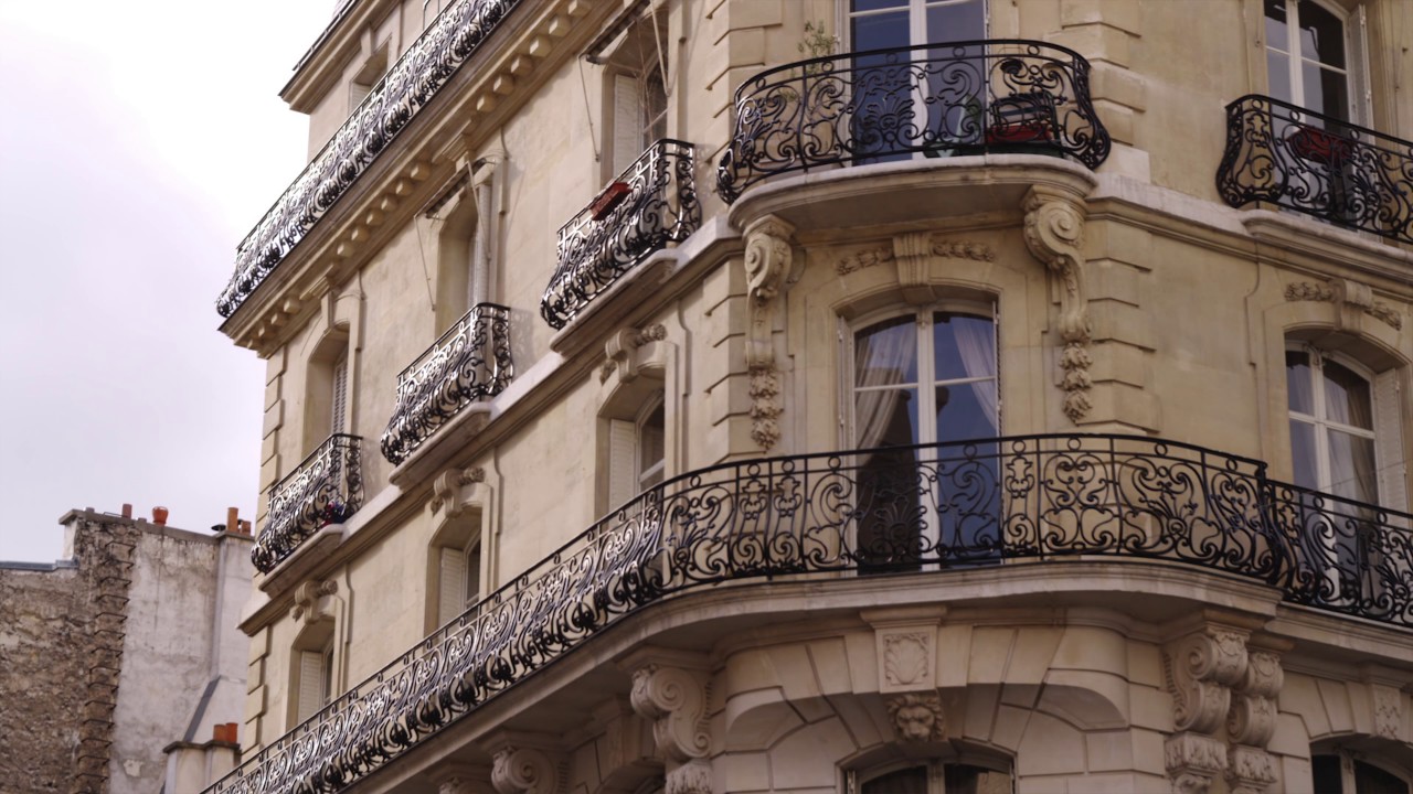 French architecture of a building corner seen from the street. - YouTube