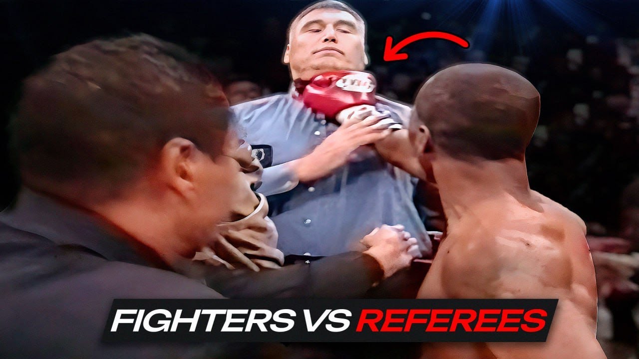 REFEREES VS FIGHTERS - MMA COMPILATION / REFEREE CHOKES FIGHTERS - YouTube