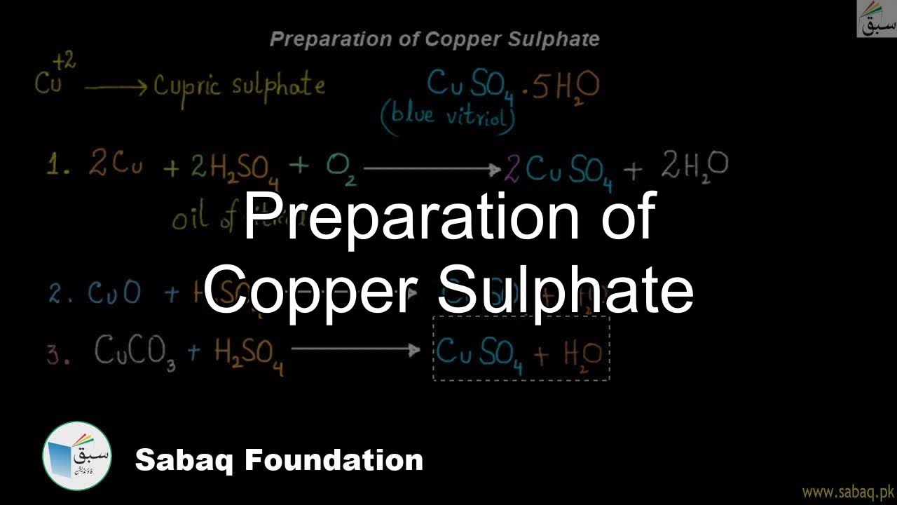 Preparation of Copper Sulphate, Chemistry Lecture | Sabaq.pk - YouTube