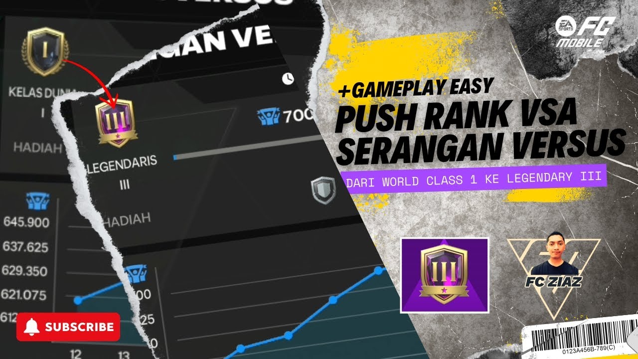 TRIK PUSH RANK Bagian VERSUS Auto MENANG Terus‼️🔥 #fcmobile - YouTube