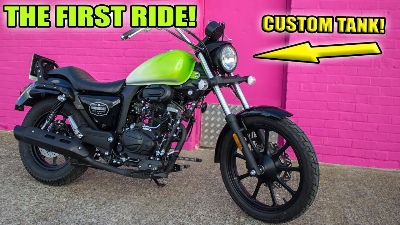 Customised Lexmoto Michigan is back on the road! - YouTube