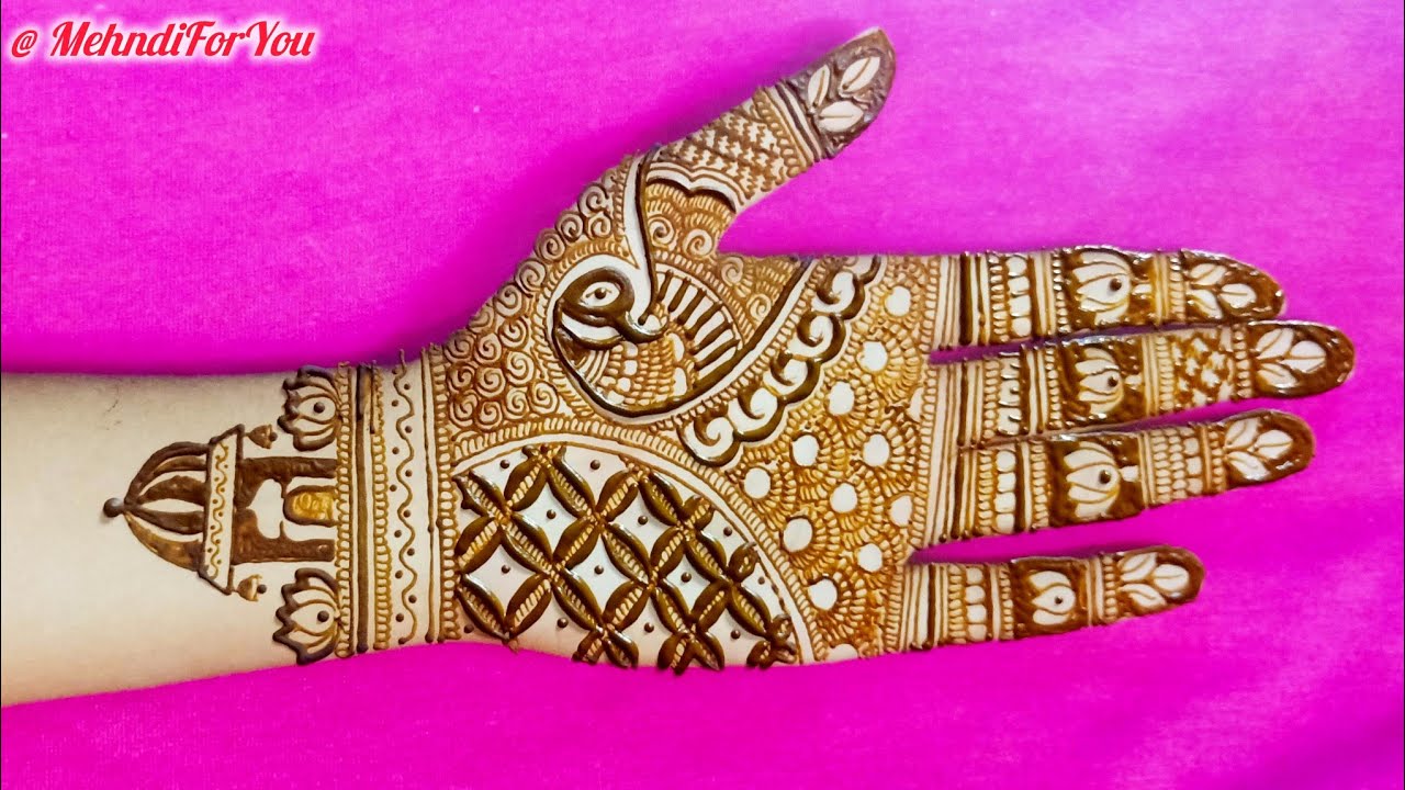 Beautiful Engagement Henna Design || Half Hand Bridal Mehndi Design ...