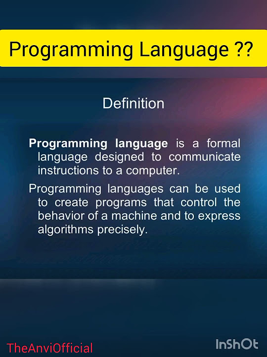 what is programming language ?? 👍 #shorts #shortvideo #TheAnviOfficial ...